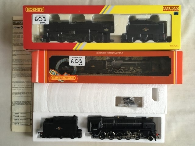 Two boxed as new Hornby 00-gauge, 9F Class steam locomotives in BR ...
