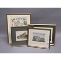 COLLECTION OF FOUR EARLY 19C COLOURED PRINTS TO INCL MARKYATE CELL ...