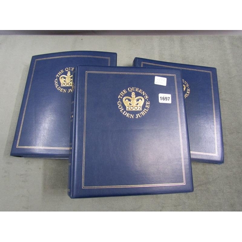 THREE THE QUEENS GOLDEN JUBILEE ALBUMS OF FIRST DAY COVERS