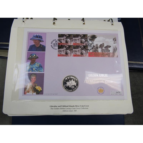 THREE THE QUEENS GOLDEN JUBILEE ALBUMS OF FIRST DAY COVERS