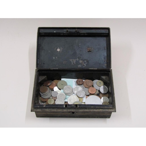 TIN OF MIXED COINS AND BANKNOTES