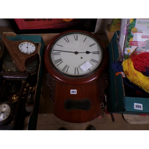 VICTORIAN CHERRY WOOD PENDULUM WALL CLOCK