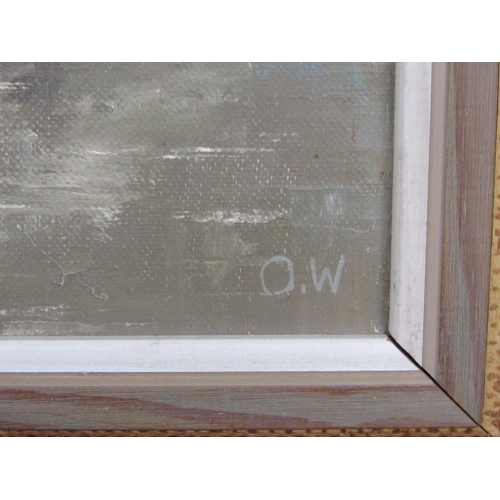 OLIVE WALKER - RIVERSCAPE, SIGNED IN MONO, OIL ON CANVAS, FRAMED, 50CM ...