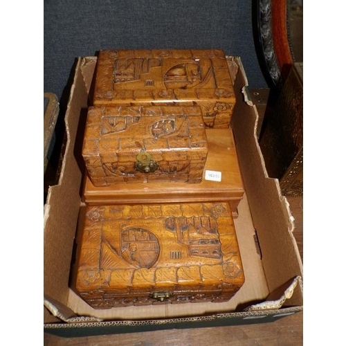 BOX OF WOODEN BOXES