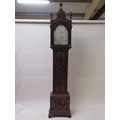 A late 18c eight day longcase clock, the 30cm arched brass silvered ...