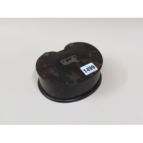 TORTOISESHELL KIDNEY SHAPED BOX AND COVER AND A TORTOISESHELL COMPACT