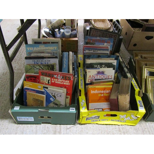 TWO BOXES OF BOOKS - ANTIQUES GUIDES ETC