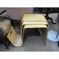 NEST OF THREE CURVED PLYWOOD TABLES