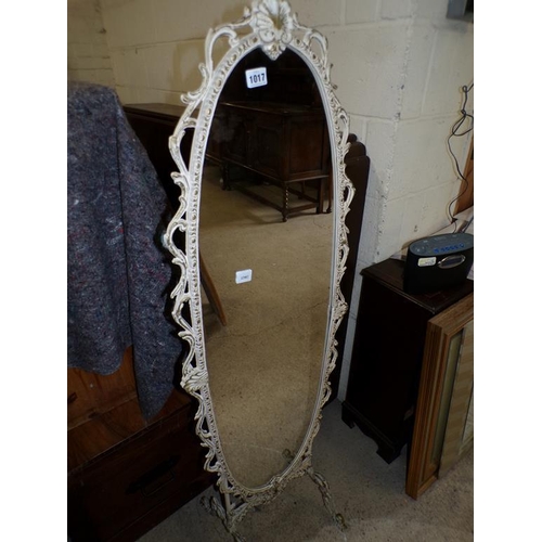 CREAM AND GILT CHEVAL MIRROR