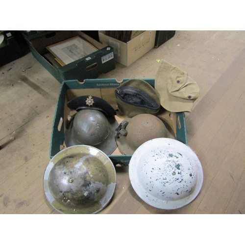 WORLD WAR TIN HELMETS AND CAPS