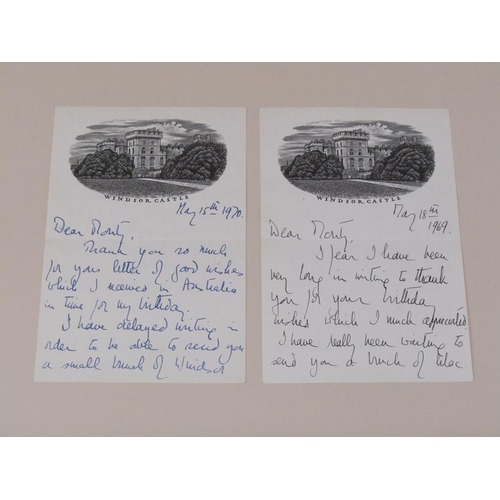 H.M Queen Elizabeth II - Two hand written and signed letters from Mrs ...