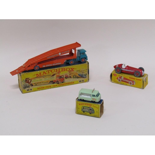DINKY TOYS ALFA ROMEO RACING CAR, LESNEY MILK BOTTLE FLOAT, MATCHBOX M8 ...