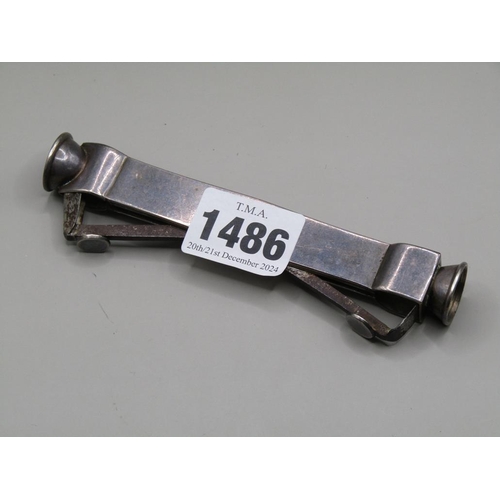 SILVER CASED DOUBLE ENDED CIGAR CUTTER