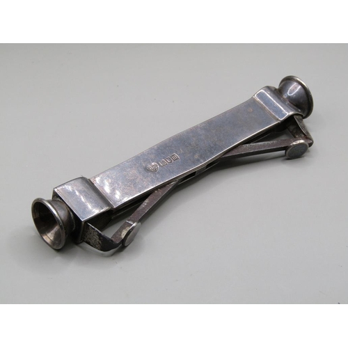 SILVER CASED DOUBLE ENDED CIGAR CUTTER