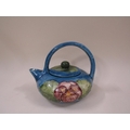 LISA B MOORCROFT ART POTTERY TEAPOT WITH PANSY DESIGN, 1993, 17CM H