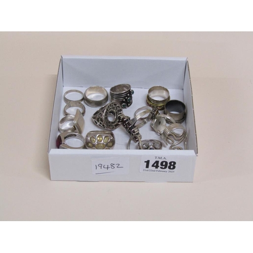 17 STONE SET SILVER RINGS