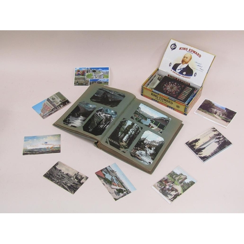 ALBUM OF POSTCARDS AND A BOX OF LOOSE POSTCARDS