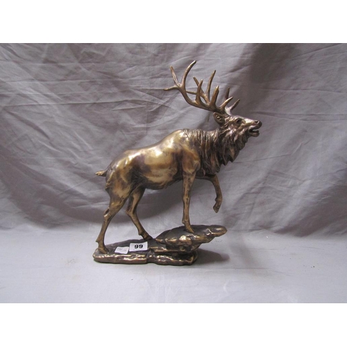 BRONZED FIGURE OF A STAG