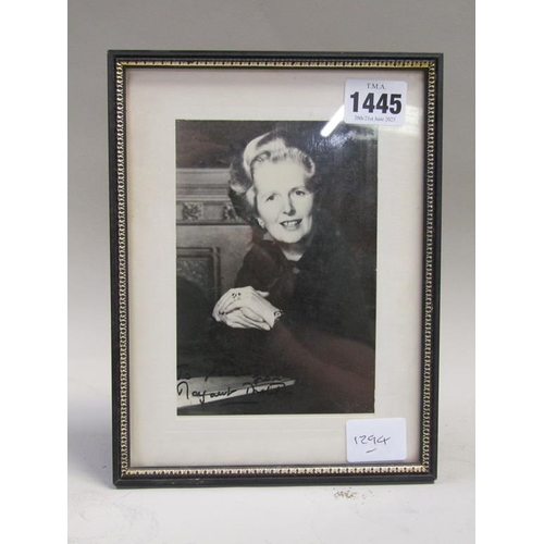BLACK AND WHITE PHOTOGRAPH OF MARGARET THATCHER, SIGNED