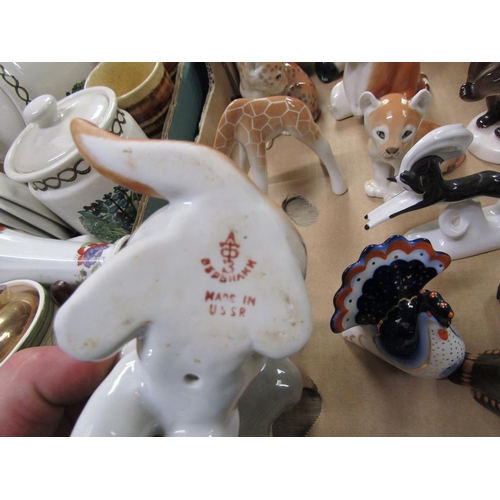 COLLECTION OF RUSSIAN AND OTHER CERAMIC ANIMALS