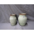 TWO DENBY VASES WITH TUBELINE DECORATION