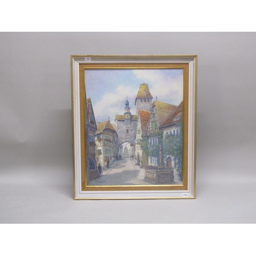 A H BECK - CONTINENTAL STREET SCENE, SIGNED OIL ON CANVAS, FRAMED