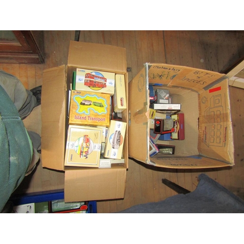 EIGHT BOXES OF EMPTY CORGI BUS BOXES (BOXES ONLY - NO CONTENTS)