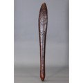 EARLY ELONGATED BULBOUS CLUB, LAKE TYRES, VICTORIA. Carved and engraved ...
