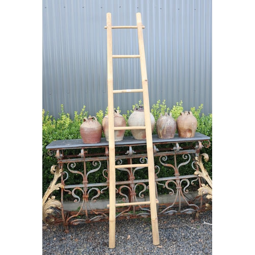 Decorative bamboo wall ladder, approx 212cm H
