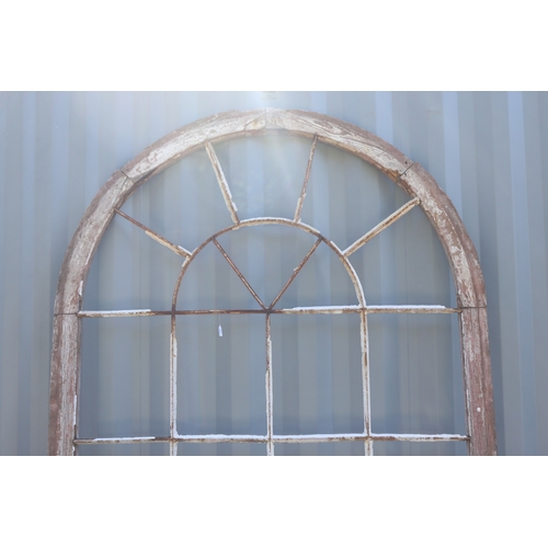 Antique French wooden frame arched window, in original condition ...