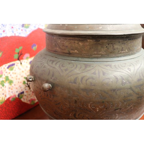 Fine antique Philippines silver inlaid brass Mindanao Gadur vessel ...