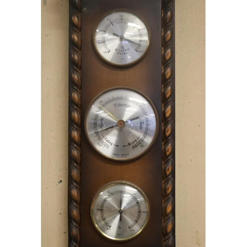 German barometer combination in wooden case, approx 50cm H
