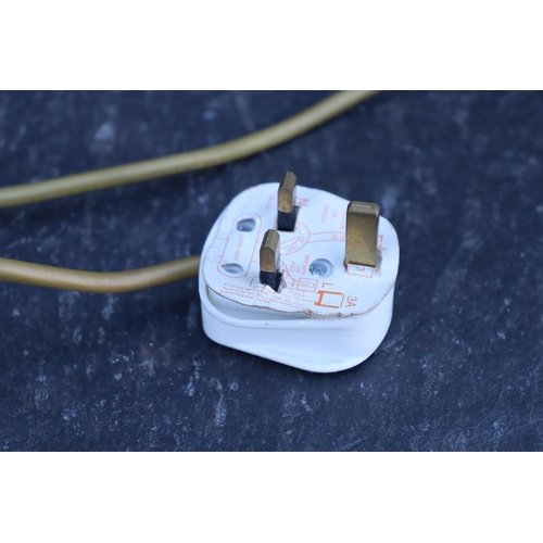 English cast brass lamp, English plug