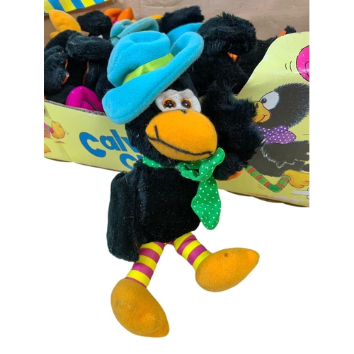 2 boxes of Calvin Crow with Squonker soft toys. Box measures 49cm