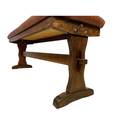 Long vintage oak bench. 121x36x46cm