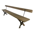 Late 19th century J.P. Corry cast iron reversible railway bench. 273cm