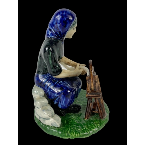 2 Coll Pottery Isle of Lewis figures. 23.5cm.