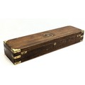 A Victorian campaign brass bound military gun box. London maker. 90x24x14cm