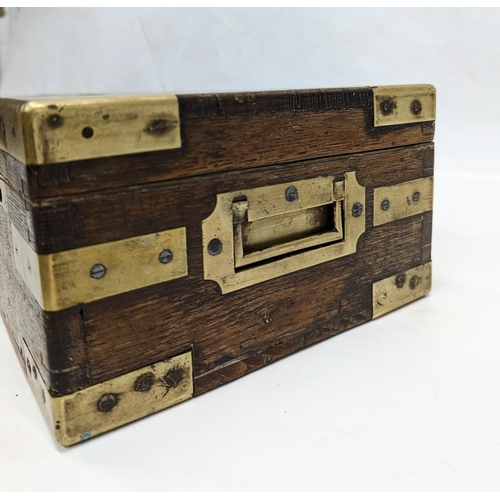 A Victorian campaign brass bound military gun box. London maker. 90x24x14cm