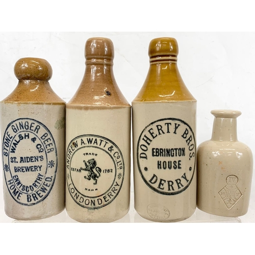 A collection of 10 vintage stone bottles. John Clarke & Co Strabane, D ...