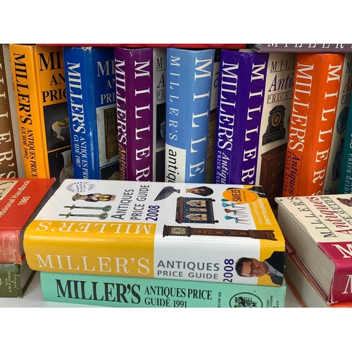 A collection of Miller’s Antiques Price Guide books.