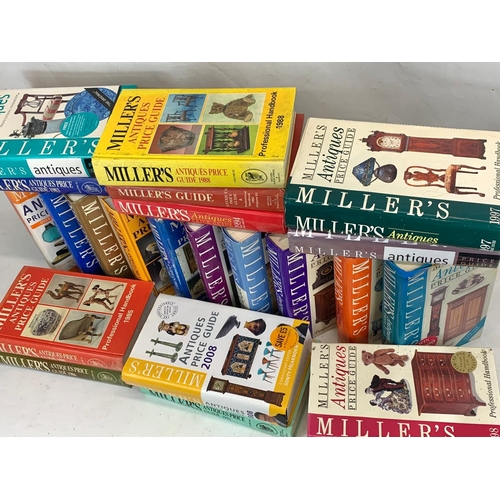 A collection of Miller’s Antiques Price Guide books.