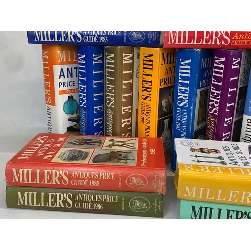 A collection of Miller’s Antiques Price Guide books.