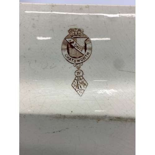 2 large 19th century Victorian platters. 1 by J. H. Davis “Chatsworth ...