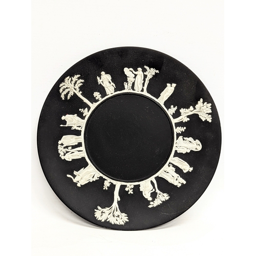 12 pieces of Wedgwood Jasper Ware black basalt pottery.