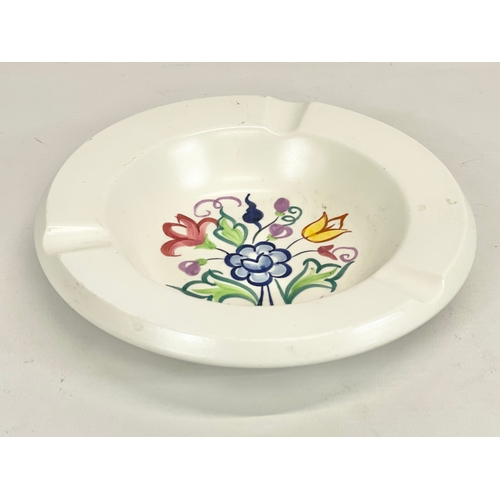4 pieces of pottery. A Poole pottery ashtray 19cm, a Goebel bird 12cm ...