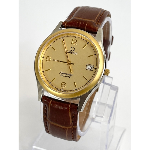 An Omega Seamaster Quartz watch. 1990.