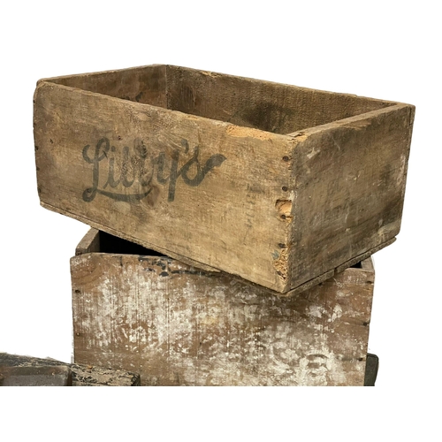 A sundry lot. Including a Victorian tool box, 3 wooden crates etc.