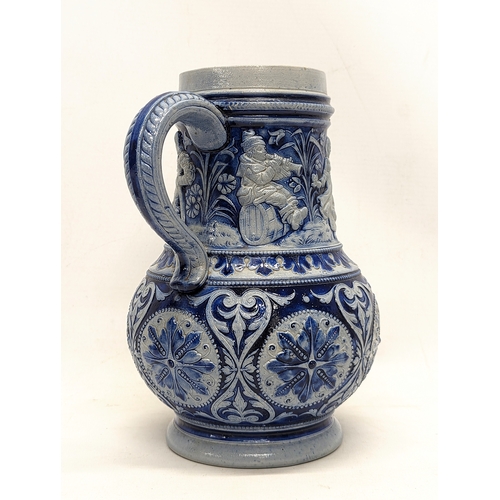 A vintage German pottery jug. 22.5cm