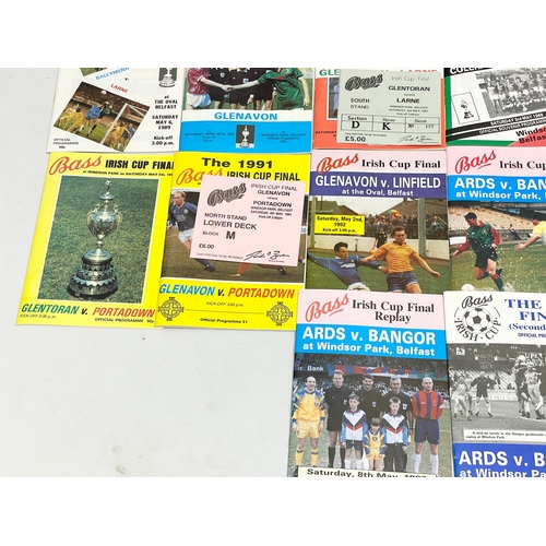 A collection of vintage Irish Cup Final football programmes. 1980’s-1990’s.